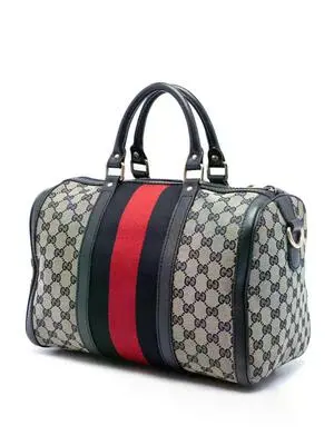 Gucci Medium Gg Canvas Web Joy Boston Bag Satchel - Neutrals
