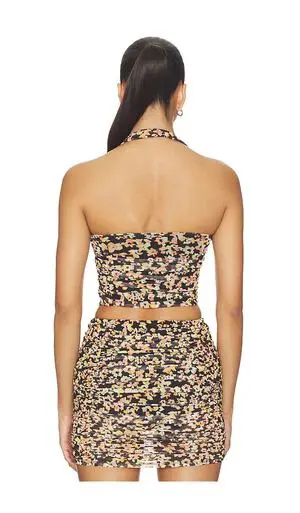 AFRM Aranya Mesh Halter Neck Cropped Top