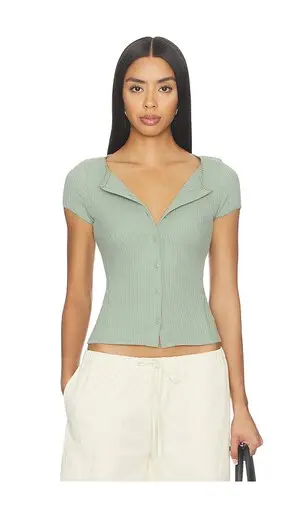Free People Most Wanted Ribbed Cardigan - Sage