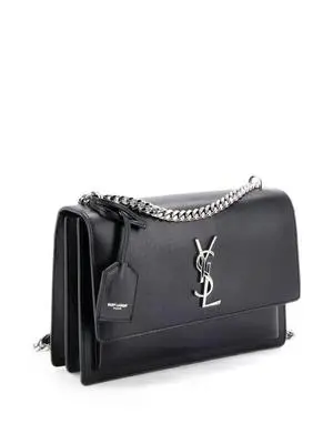 Saint Laurent Sunset Medium Crossbody Bag - Black