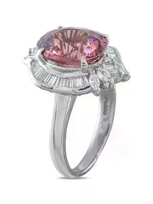 LB EXCLUSIVE Platinum Oval Spinel And Diamond Ring