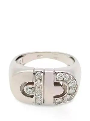 BVLGARI Parentesi 18k White Gold Diamond Ring - Silver