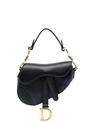 Dior Micro Goatskin Saddle Bag Satchel - Black