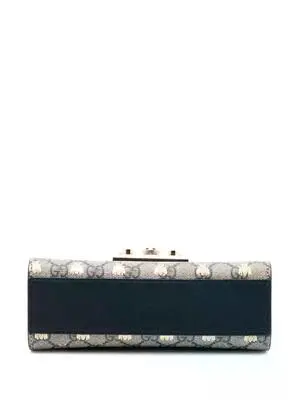 Gucci Small Gg Supreme Bee Padlock Crossbody Bag - Black