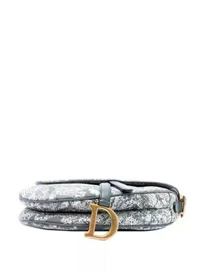 Dior 2021 Reverse Toile De Jouy Saddle Bag - Grey
