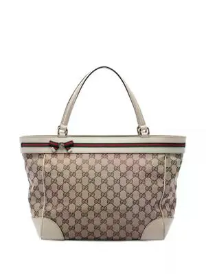 Gucci Gg Canvas Web Mayfair Tote Bag - Neutrals