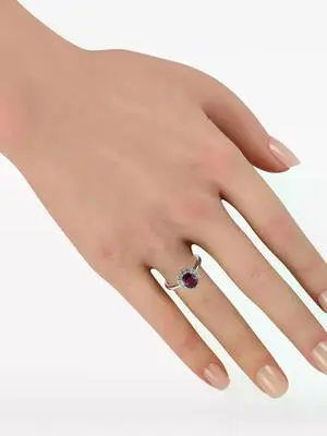 LB EXCLUSIVE Oval Ruby And Diamond Ring In Platinum - Silver