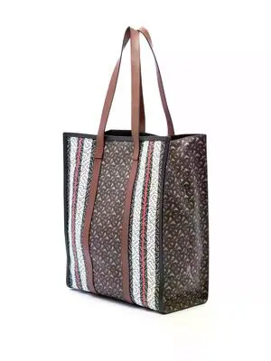 Burberry E-canvas Stripe Vertical Tote Bag