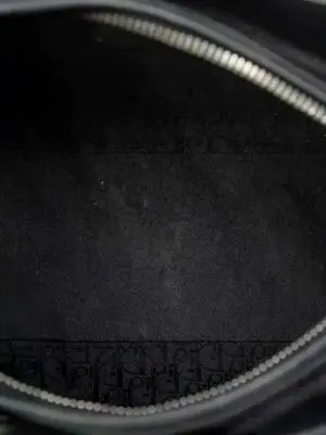 Dior Lambskin Cannage Contrast Stitch Lady Satchel - Black