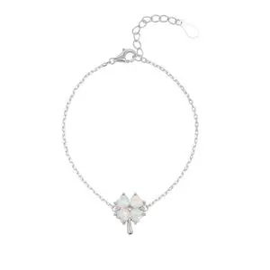 SPERO LONDON Sterling Opal Clover Bracelet