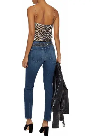 Alice + Olivia Studded Mid-rise Skinny Jeans