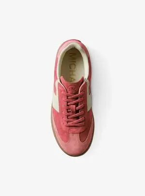 Michael Kors Jovie Suede Color-block Sneakers - Pink