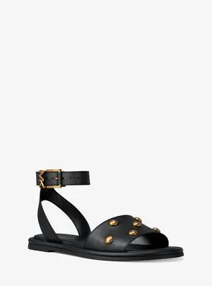 Michael Kors Rosetta Studded Leather Sandal - Black
