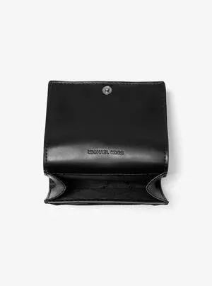 Michael Kors Hudson Signature Logo Wallet In By - Black