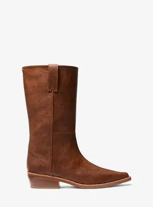 Michael Kors Farren Distressed Calf Boots - Brown