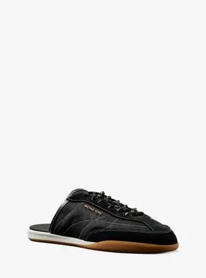 Michael Kors Nolan Nylon And Suede Mule - Black