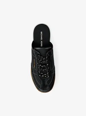 Michael Kors Nolan Nylon And Suede Mule - Black