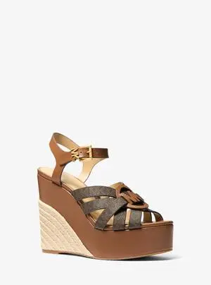 Michael Kors Logo Print Sandals