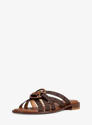 Michael Kors Erika Logo And Leather Criss-cross Sandals
