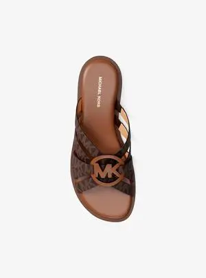 Michael Kors Erika Logo And Leather Criss-cross Sandals