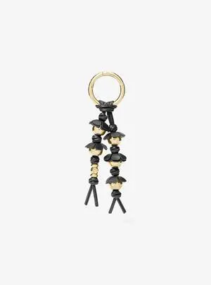 Michael Kors Embellished Floral Bag Charm In By - Black