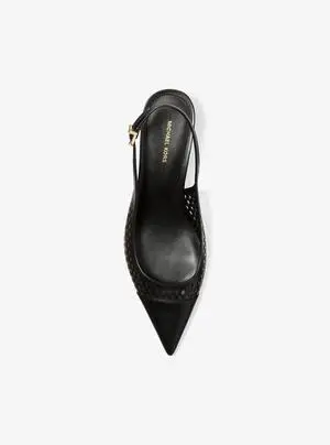 Michael Kors Amara Laser-cut Leather Slingback Pumps - Black