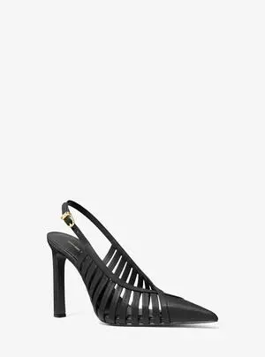 Michael Kors Adriana Leather Caged Stiletto Pumps - Black