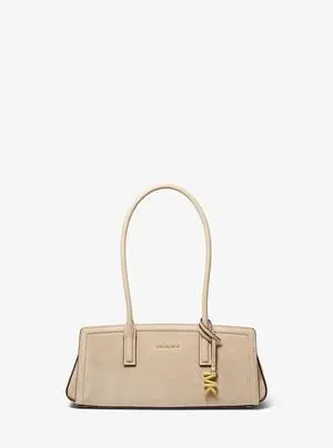 Michael Kors Laila Small Suede Shoulder Bag - Natural