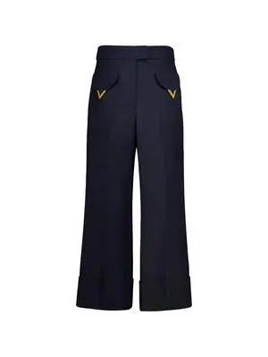 Valentino Garavani Vlogo Signature Turn-up Cuff Trousers - Blue