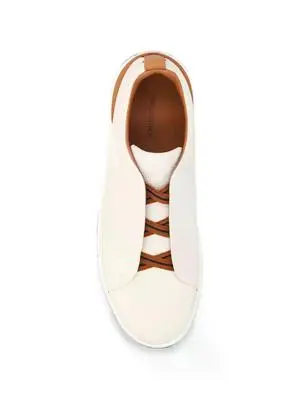 Zegna Triple Stitch Leather Sneakers