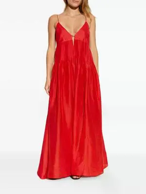 Tory Burch Double T-detail Pleated Maxi Dress