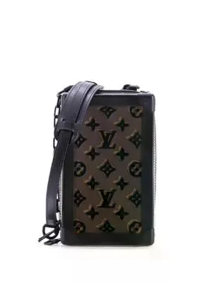 LOUIS VUITTON Vertical Soft Trunk Bag Monogram Tuffetage Canvas Crossbody Bag - Black