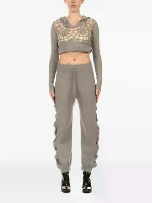 ISA BOULDER Ruched Detail Track Pants - Grey