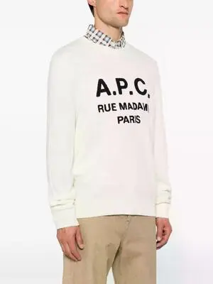 A.p.c. Maurice Logo-embroidered Sweater - Neutrals