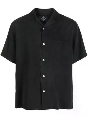 Portuguese Flannel Tencel Short-sleeved Shirt - Black