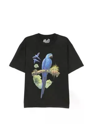 MELT Parrot-printed T-shirt - Black