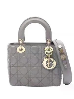Dior Lambskin Cannage Lady Satchel - Grey