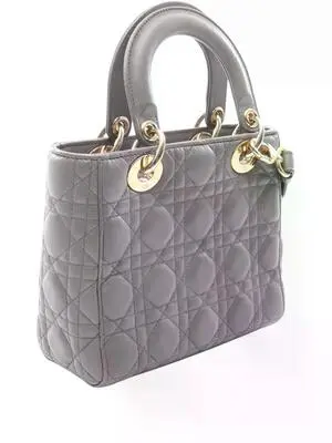 Dior Lambskin Cannage Lady Satchel - Grey