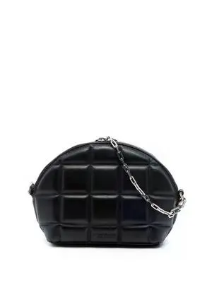 Bottega Veneta Padded Nappa Half Moon Chain Crossbody Bag - Black