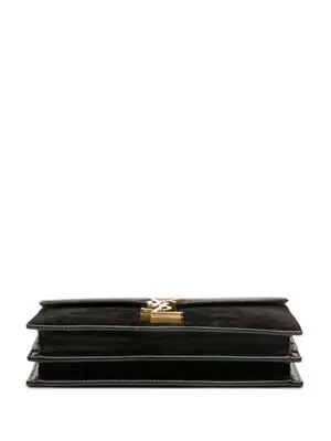 Saint Laurent Suede And Calfskin Monogram Cassandra Bag - Black