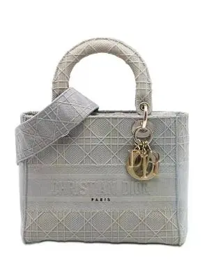 Dior Medium Lady D Lite Satchel - Grey