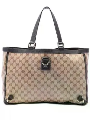 Gucci Gg Crystal Abbey D Ring Tote Bag - Neutrals