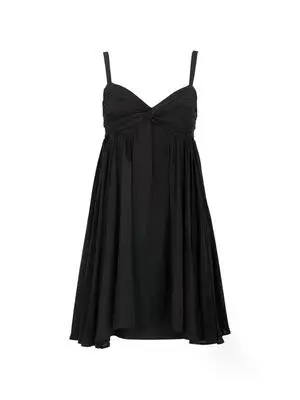 Fendi V-neck Sleeveless Twist Detail Flared Mini Dress - Black