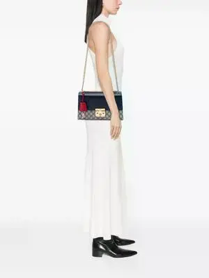 Gucci Gg Supreme Padlock Shoulder Bag - Blue
