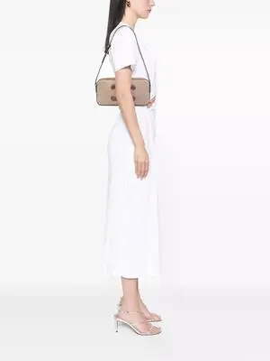 Celine Canvas And Calfskin Triomphe Camera Shoulder Bag
