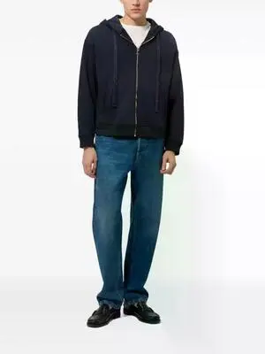 Missoni Zigzag-lining Zip-up Hoodie - Blue