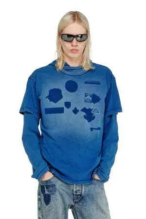 DIESEL® T-shirt With Shadow-effect Patches