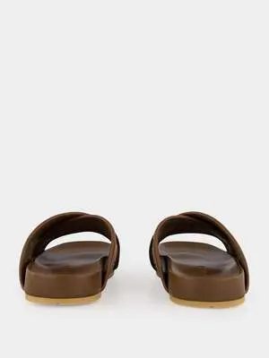 Bottega Veneta Tarik City Leather Sandals - Brown