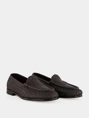 Bottega Veneta Silenzio Intrecciato Leather Loafers - Brown