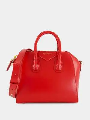 Givenchy Mini Antigona Bag In Box Leather - Red
